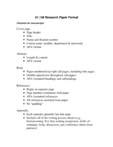 APA Research Paper Template (Word)
