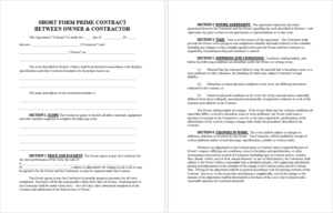 Agreement Between Owner And Contractor Template