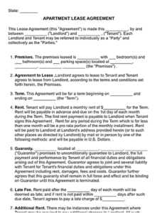 Apartment Lease Agreement Template (Word)