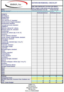 Bathroom Remodel Checklist Template