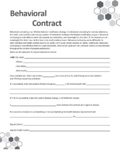 Behavior Contract Template for Adults