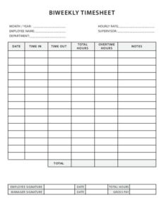 Bi-weekly Timesheet Template (Excel)