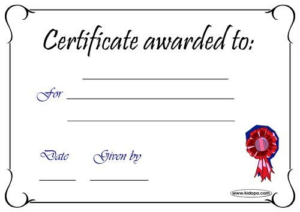 Blank Award Certificate Template (Word)