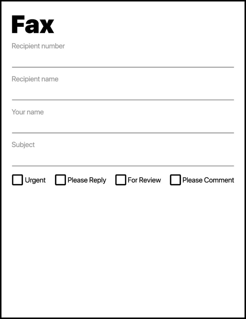 Printable Blank Fax Cover Sheet Template