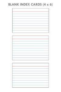 Printable Blank Index Cards Template