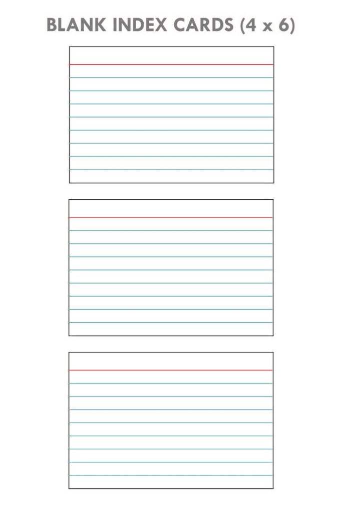 Printable Blank Index Cards Template