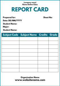 Printable Blank Report Card Template