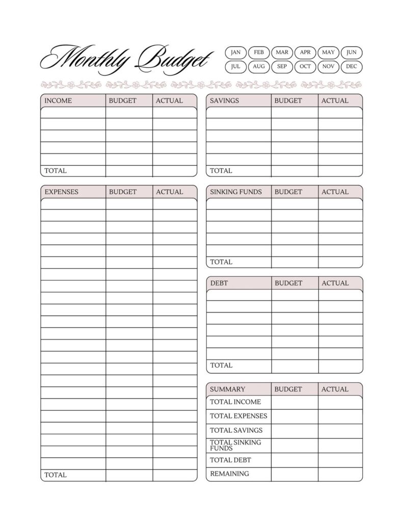 Budget List Template (Excel)
