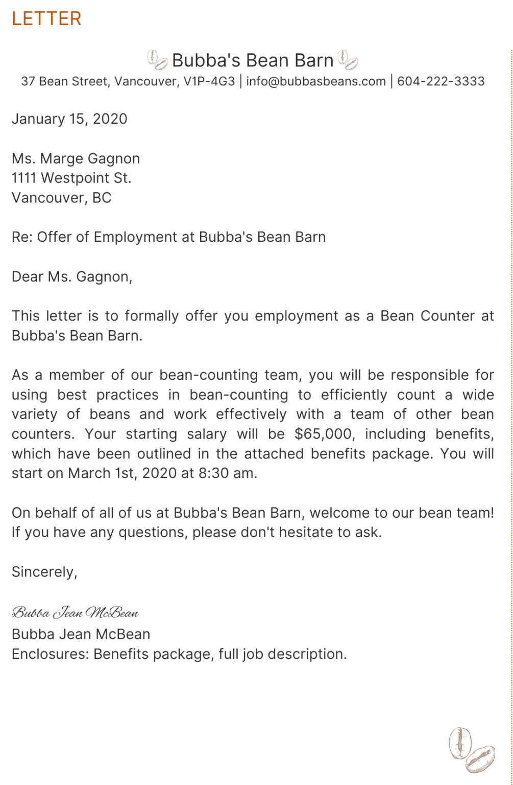 Business Communication Letter Template (Word)