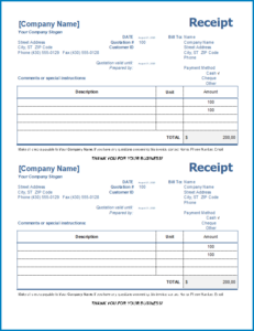 Printable Business Receipt Template