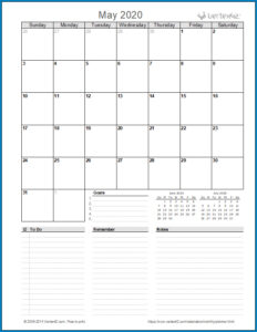 Printable Calendar To-Do List Template