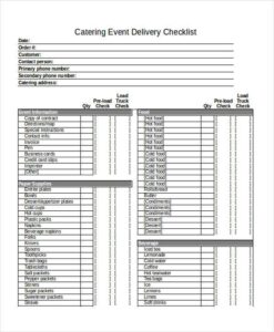 Printable Catering Checklist Template
