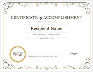 Certificate of Accomplishment Template