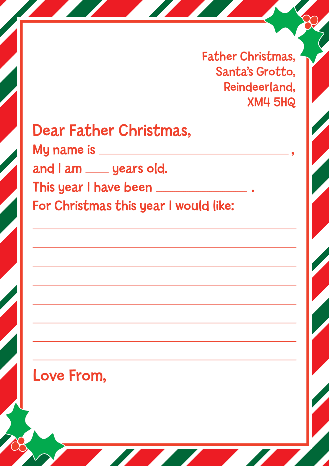 Christmas Letter Template (Word)