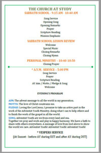 Printable Church Program Template