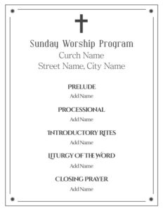 Printable Church Program Template