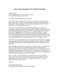 College Recommendation Letter Template From Teacher
