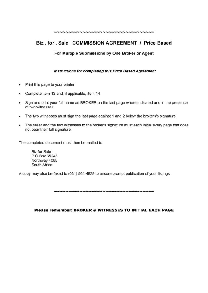 Commission Agreement Template