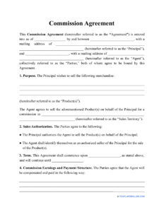 Commission Agreement Template