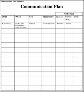 Printable Communication Planner Template