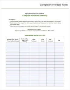 Free Printable Computer Inventory Template