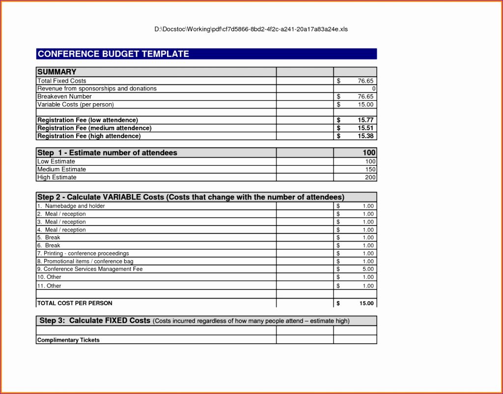 Printable Conference Planning Template