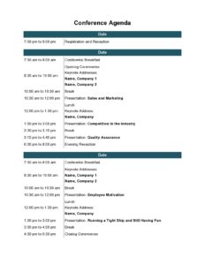 Printable Conference Program Template