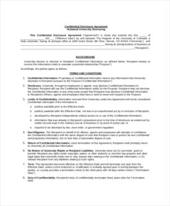 Confidential Disclosure Agreement Template