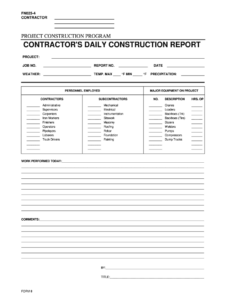 Construction Daily Report Template (Excel)