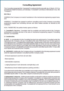 Consulting Agreement Template (Word)