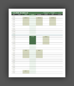 Free Course Schedule Template (Excel)