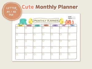 Printable Cute Monthly Planner Template