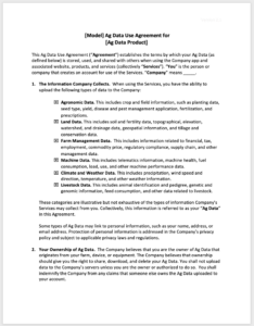 Data Usage Agreement Template (Word)