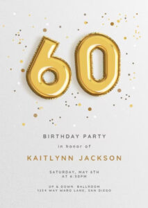 Printable 60th Birthday Cards Template