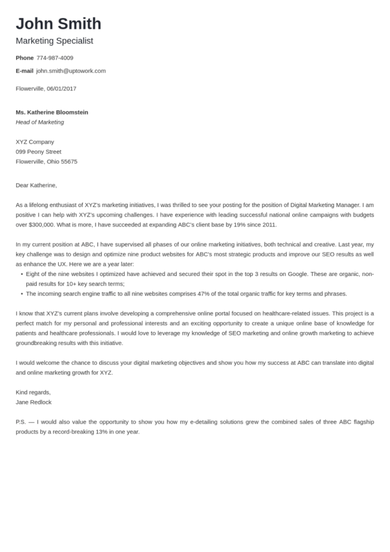 Customizable Application Letter Template (Word)