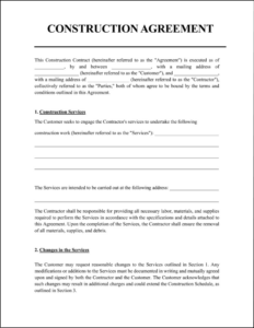 Building Contract Template (Word)