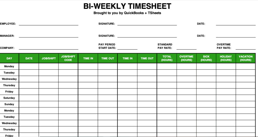 Business Timesheet Template (Excel)