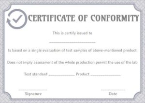 Certificate of Conformance Template