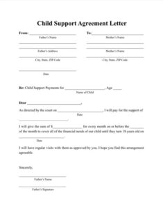 Child Support Agreement Template (Word)