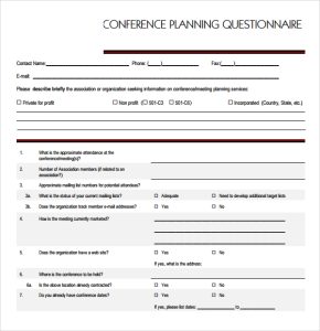 Printable Conference Planning Template
