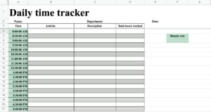 Daily Time-Tracking Spreadsheet Template