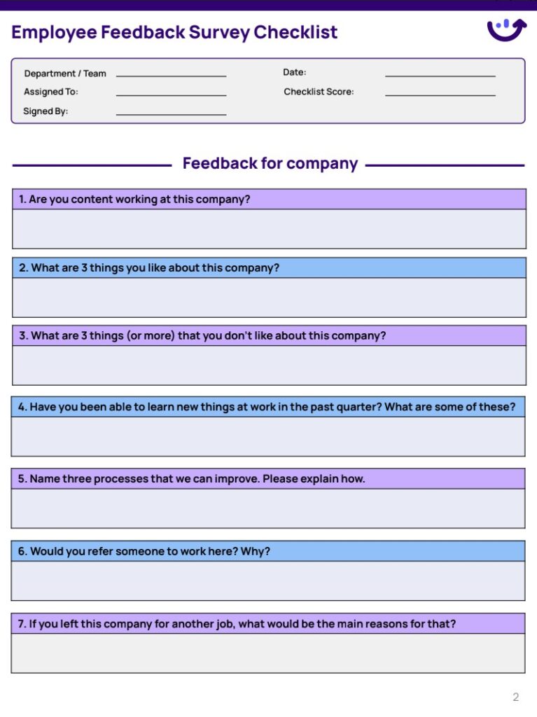 Free Printable Employee Feedback Form