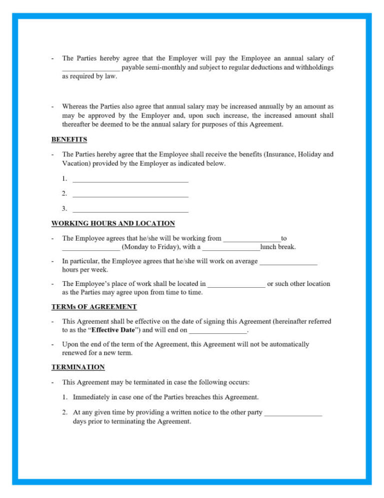 Employment Agreement Template