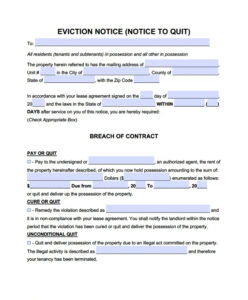 Free Eviction Notice Template (Word)