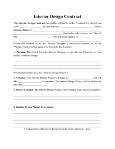 Interior Design Agreement Template