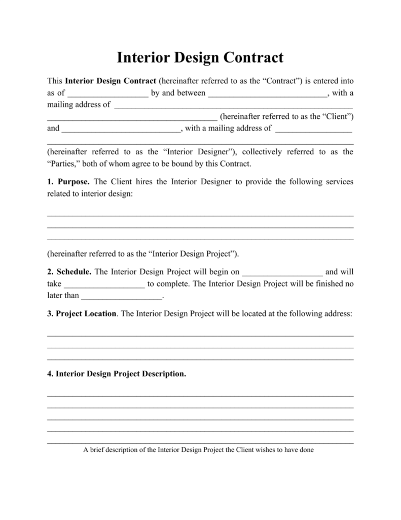 Interior Design Agreement Template