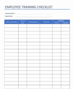 New Employee Training Checklist Template