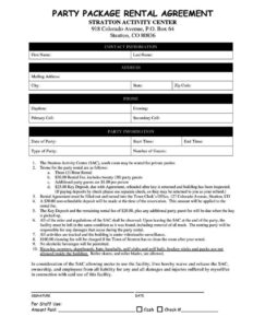 Party Rental Agreement Template