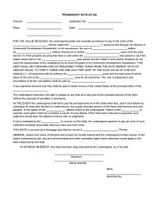 Promissory Agreement Template