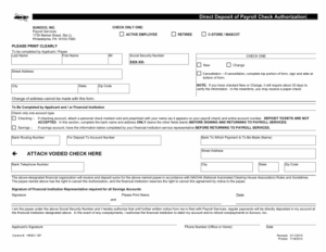 Social Security Direct Deposit Form
